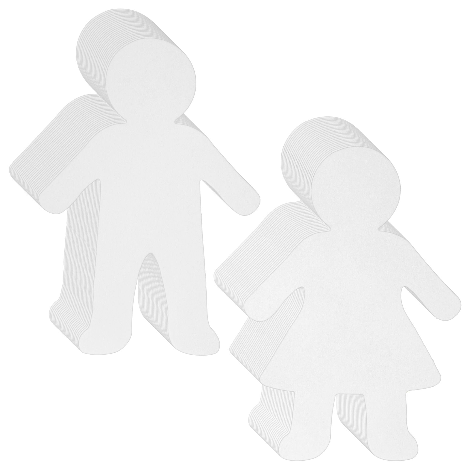 Paper Shapes - 48-Pack Blank Paper Cutouts, Kid Shaped Papers, Kids ...