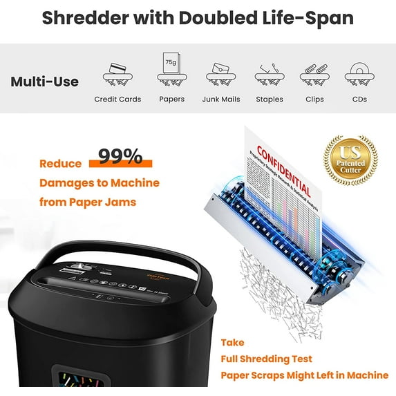 Paper Shredder 14-Sheet Cross-Cut with US Patented Cutter,Also Shreds ...