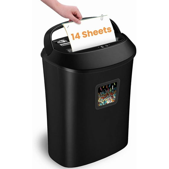Paper Shredder 14-Sheet Cross-Cut with US Patented Cutter,Also Shreds ...