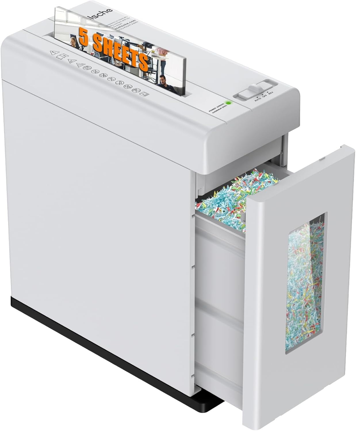 Paper Shredder, 5-Sheet Micro Cut with 2.65 Gallons Bin, P-5 High ...