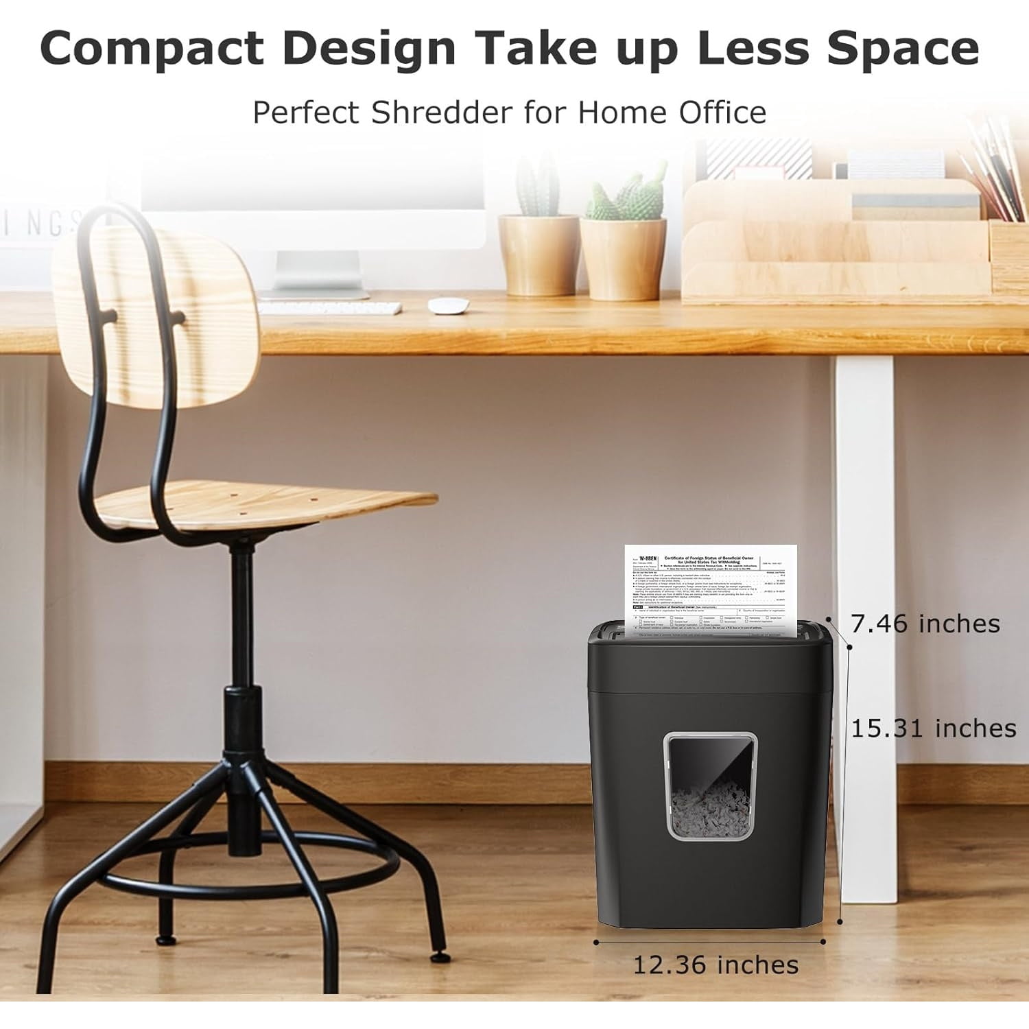 Paper Shredder, 8-Sheet Crosscut Home Office Shredder with 4.2 Gallon ...