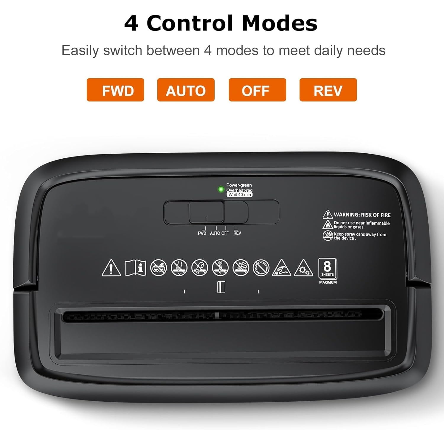 Paper Shredder, 8-Sheet Crosscut Shredder with 4.2 Gallon Bin Shred ...