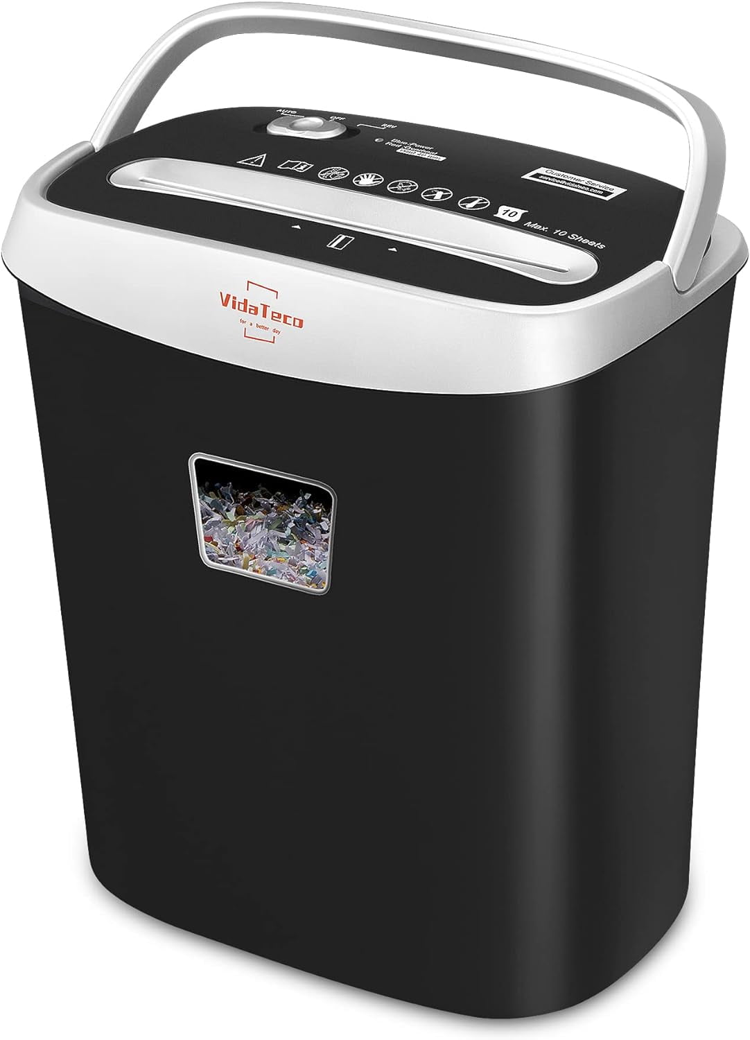 Paper Shredder for Home Office10-Sheet Cross-Cut Shredder with US ...