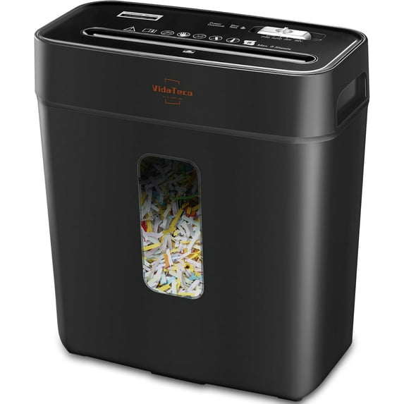 Paper Shredder for Home Use 6-Sheet Cross-Cut Shredder,Also Shred Card ...