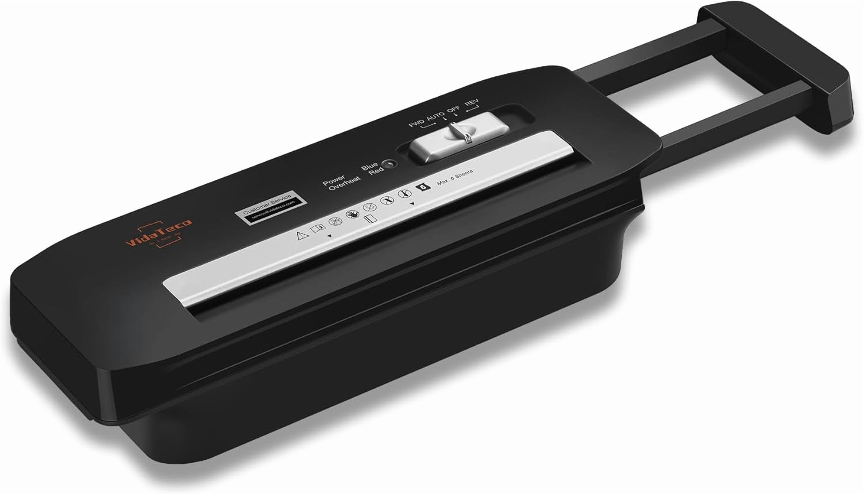 Paper Shredder Without Basket 6-Sheet Strip Cut Shredder for Home Use ...