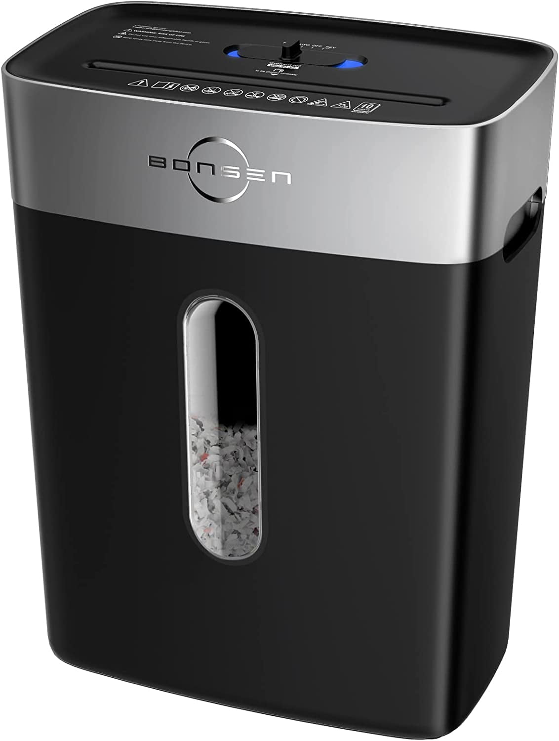 Paper Shredder for Home Office, 4 Gallons Bin, 10-Sheet Cross-Cut ...