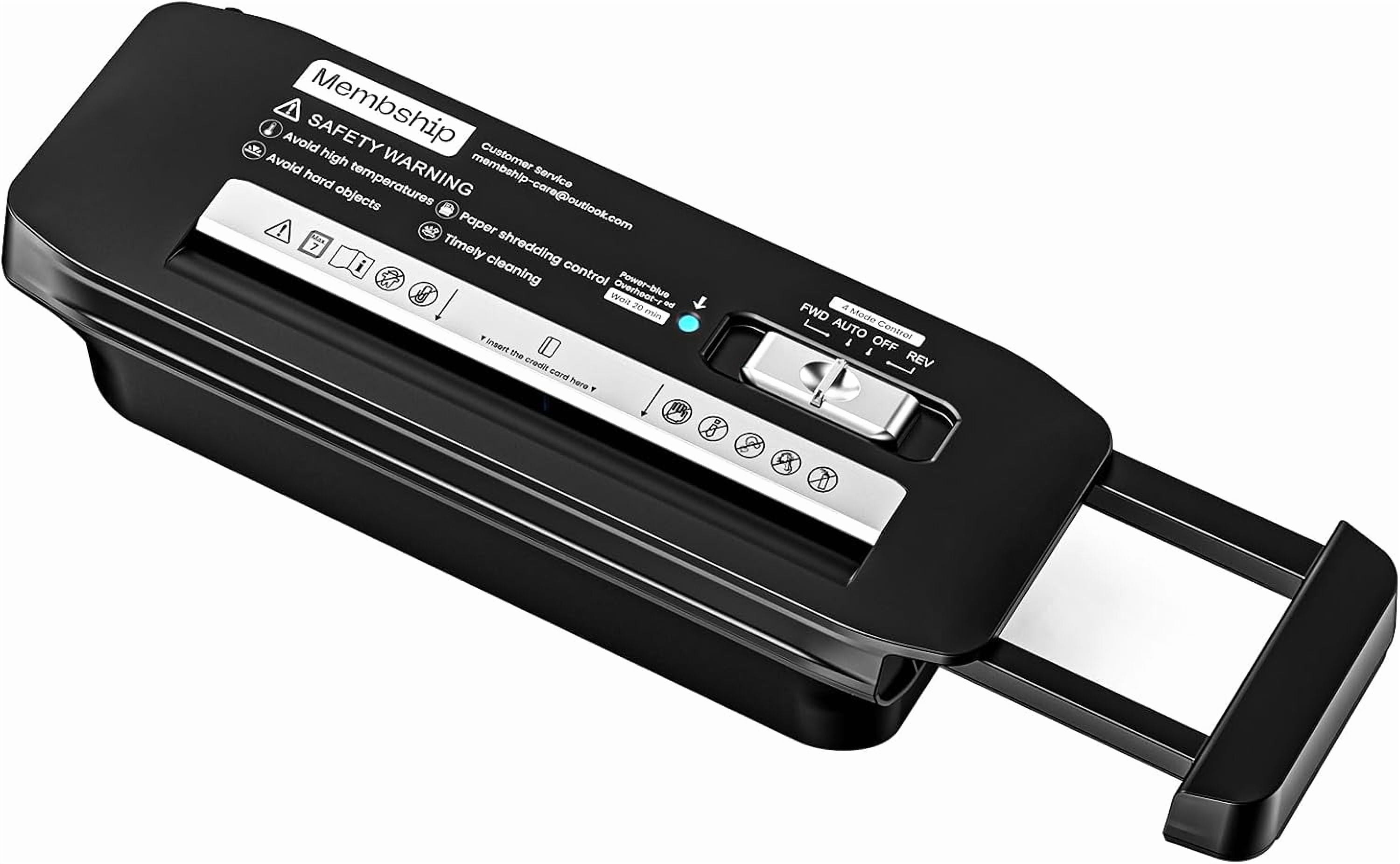 Paper Shredder for Home Use, 7 Sheet Strip Cut Small Without Basket ...