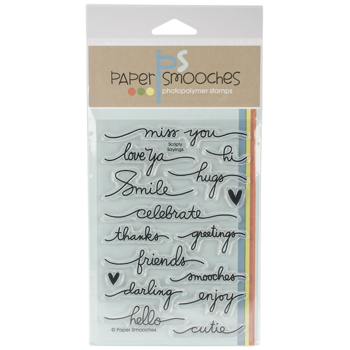 Paper Smooches Clear Stamps 4"X6" -Scripty Sayings, Pk 1, Paper ...