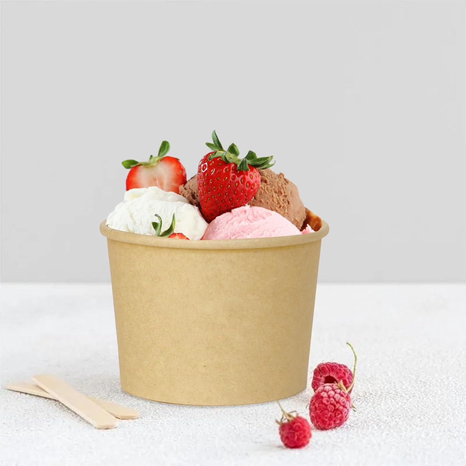 Paper Soup Containers with Lids, Disposable Paper Cups, Heavy Duty ...