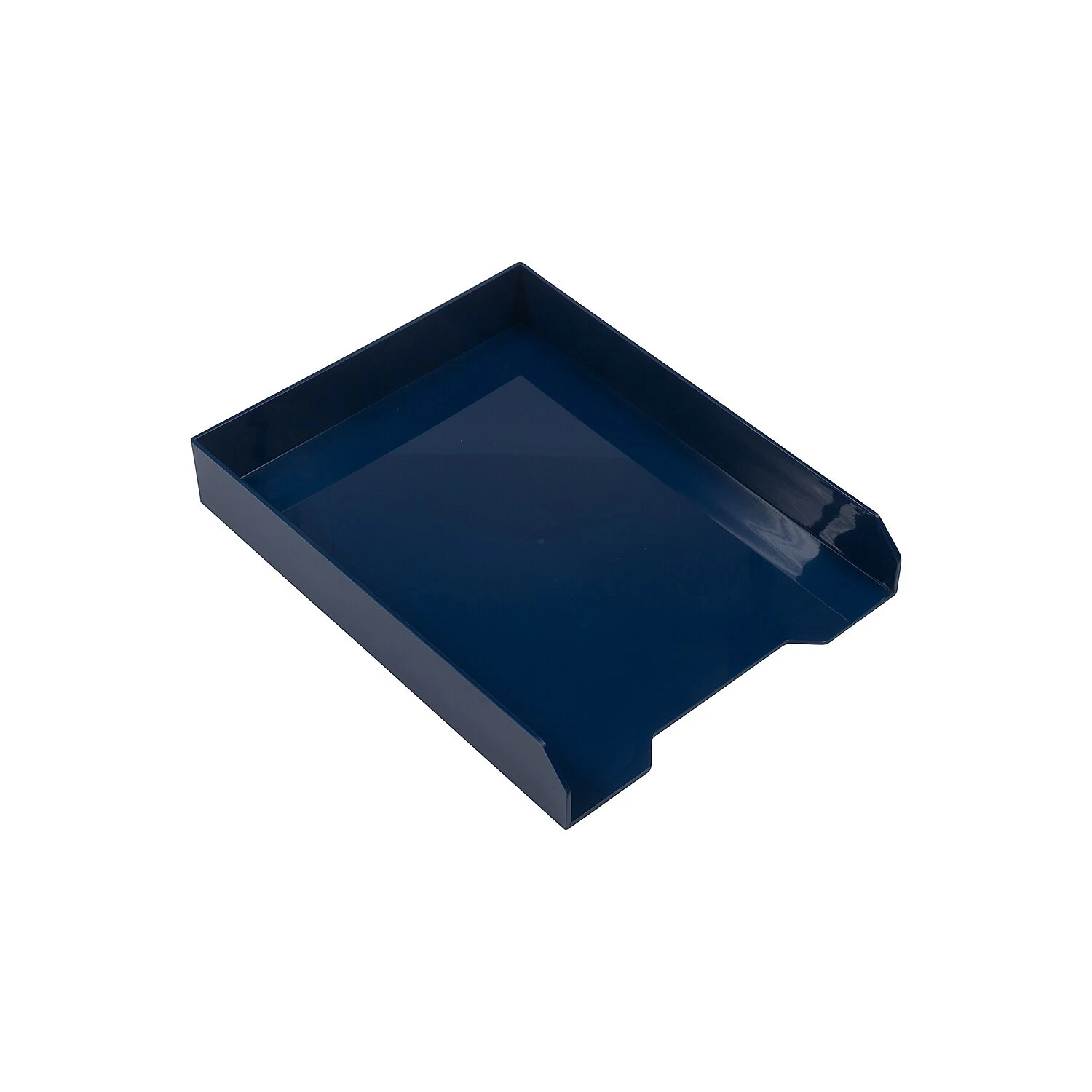 Paper Stackable Front Loading Letter Tray Letter Size Navy Blue Plastic ...