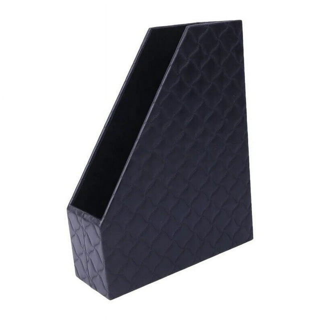 Paper Storage Desk- Desk Organizer Wood- Leather Magazines Holder- File ...