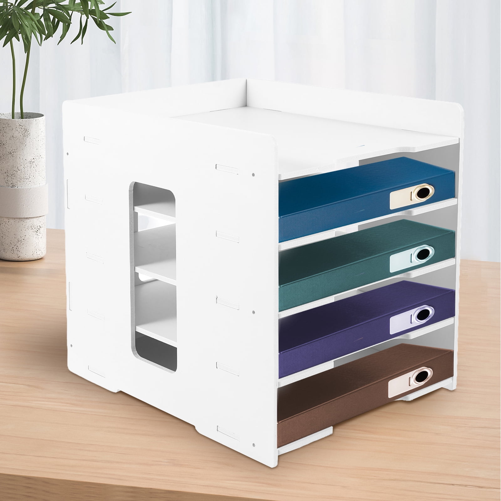 Paper Storage Organizer-White 4 Tier File Scrapbook Paper Storage ...
