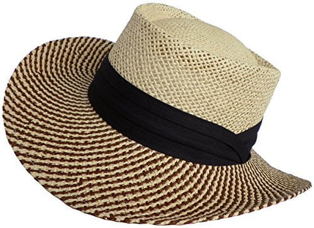 Paper Straw Gambler Wide Brim 2 Tone Golf Hat - Walmart.com