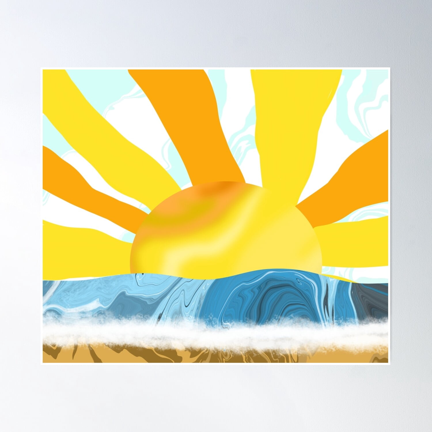 Paper Sunshine Poster Wall Art, Modern Wall Decor, 12x18 UNFRAMED ...