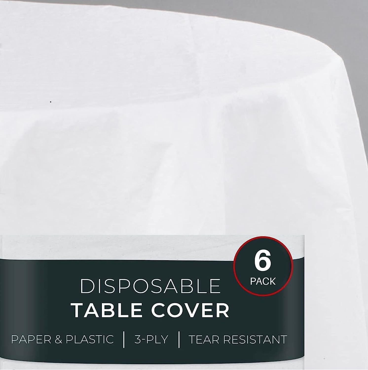 Paper Tablecloths for Round Tables | 82" – 6 Pack | White Paper ...