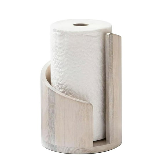 Paper Towel Countertop with Wood Round Base and Iron Wood Paper Towel ...
