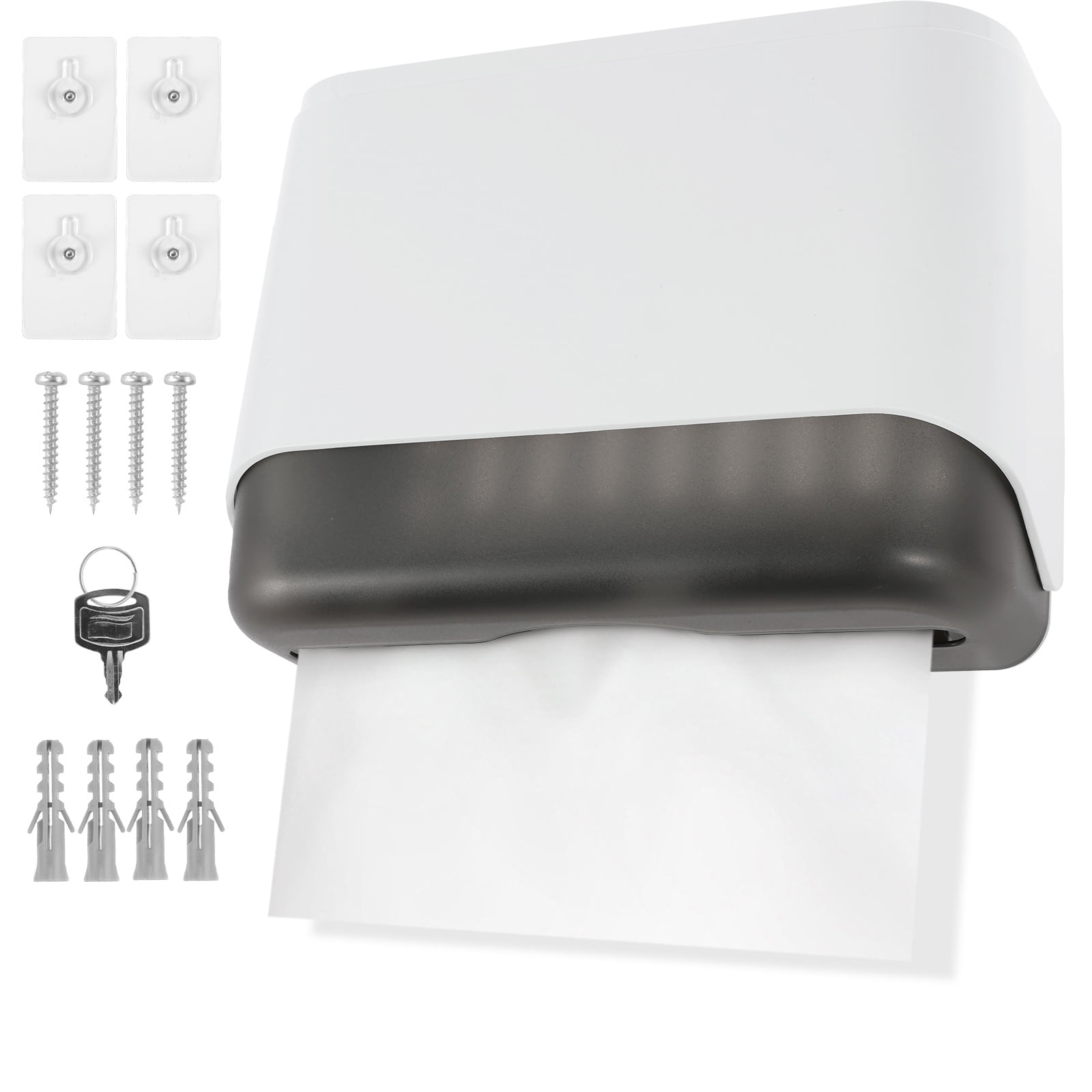 Paper Towel Dispenser with Lock Wall Mounted Tissue Dispenser Large ...