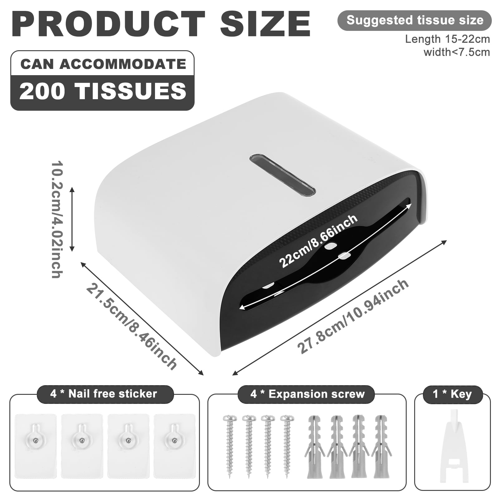 Paper Towel Dispenser Solid Large Capacity Wall Mount Tissue Dispensers ...