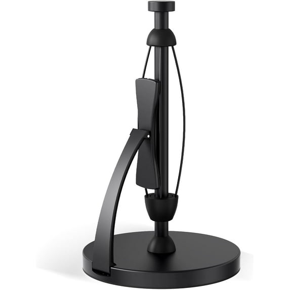 Paper Towel Holder Countertop, Black Paper Towel Holder with Spring ...