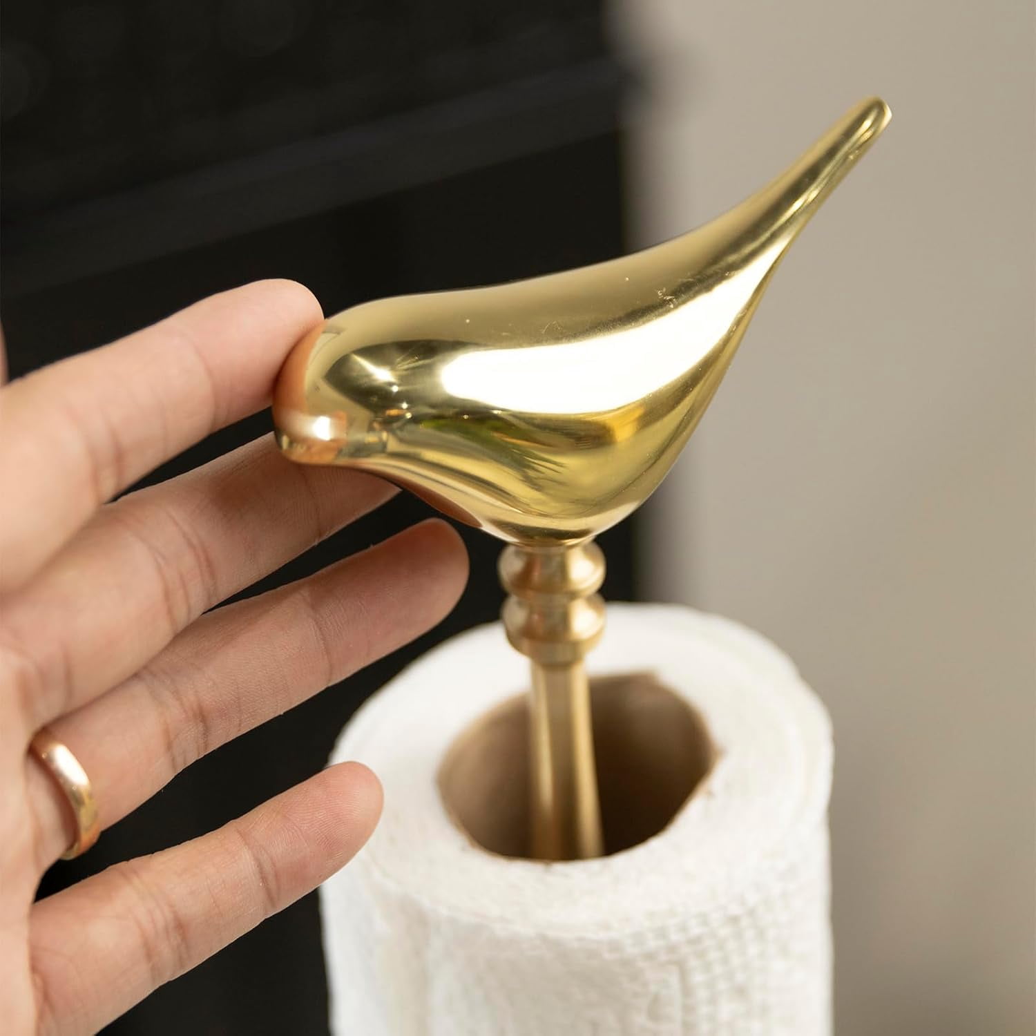 Paper Towel Holder Countertop with Heavy Marble Base, Standing Paper ...