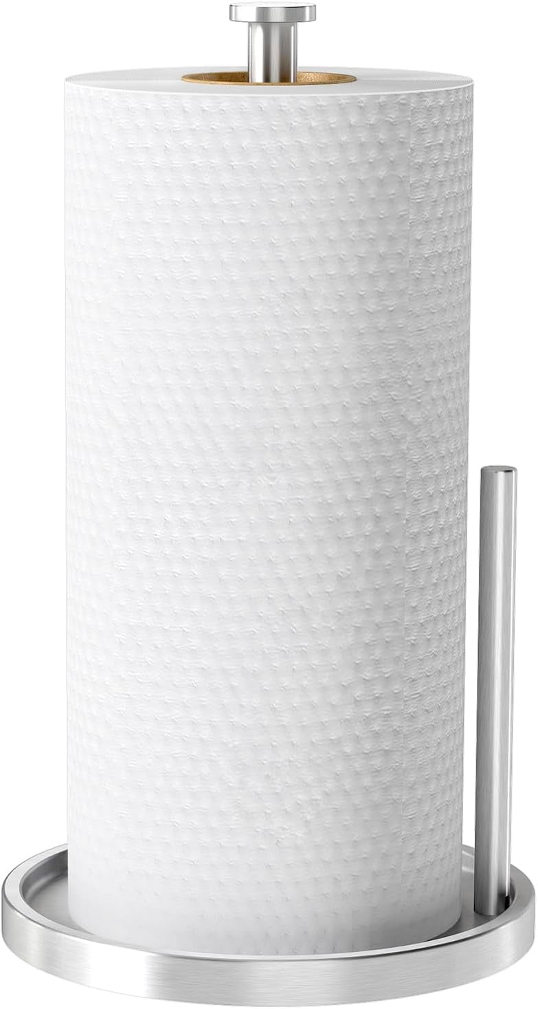 Paper Towel Holder Countertop, Standing Paper Roll Holder with Anti ...