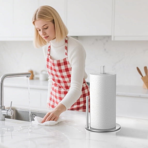 Paper Towel Holder Countertop, Standing Paper Roll Holder with Anti ...