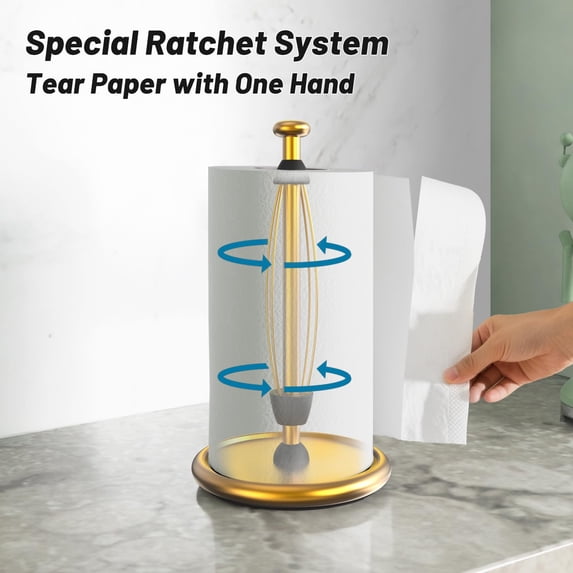 Paper Towel Holder Countertop With Weighted Base One-handed Kitchen ...