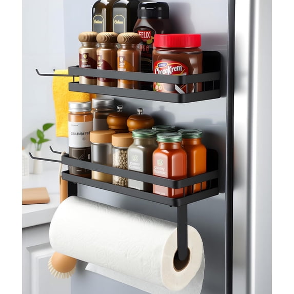 Paper Towel Holder Fridge with Shelf - 2 Pack Paper Towel Holder ...