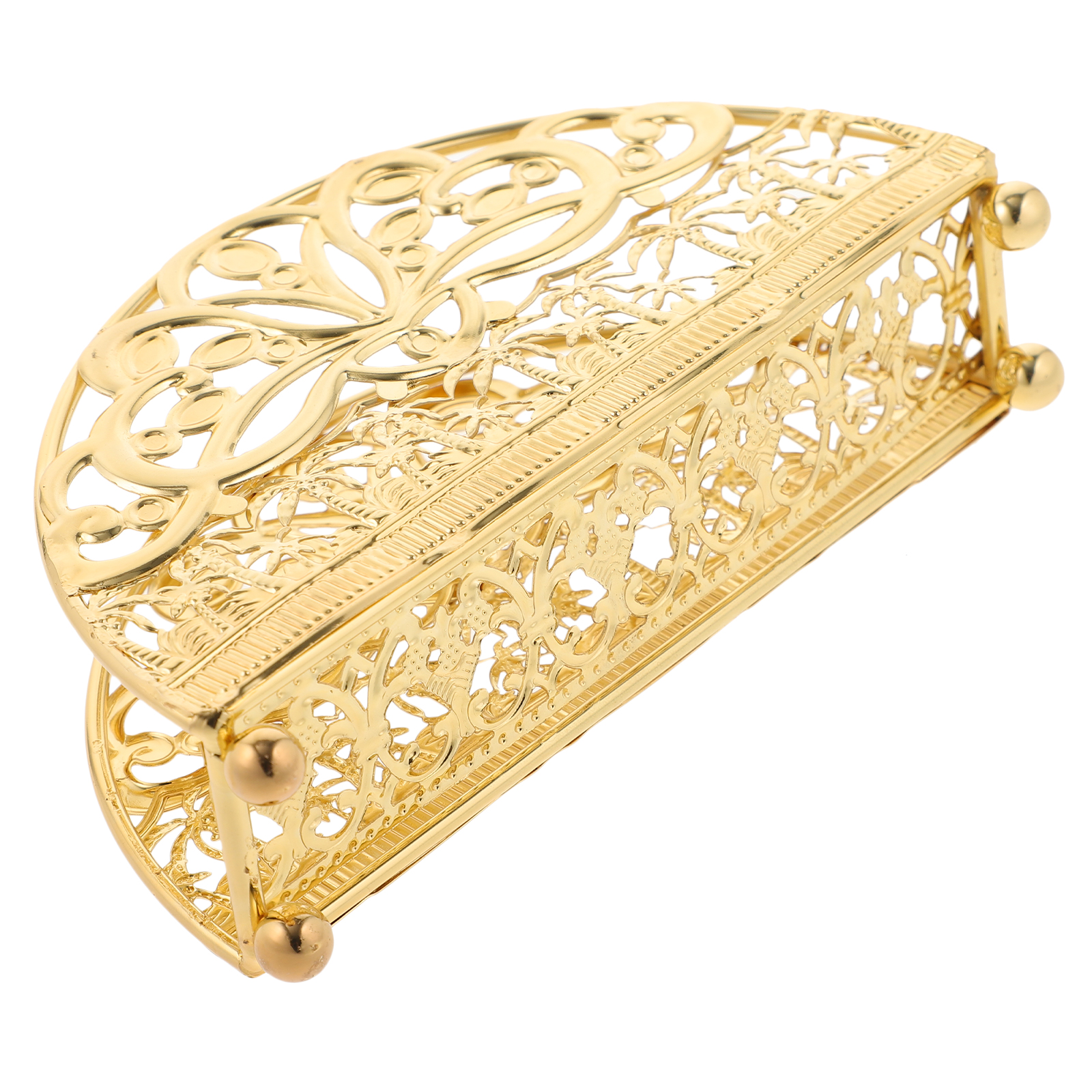 Raindrops Semicircle Napkin Stand Desktop Metal Hollow Serviette Holder ...