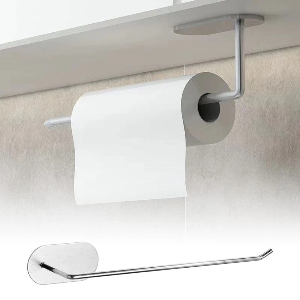 Paper Towel Holder Hanger Rack Kitchen Shelf Organizer Under Cabinet ...