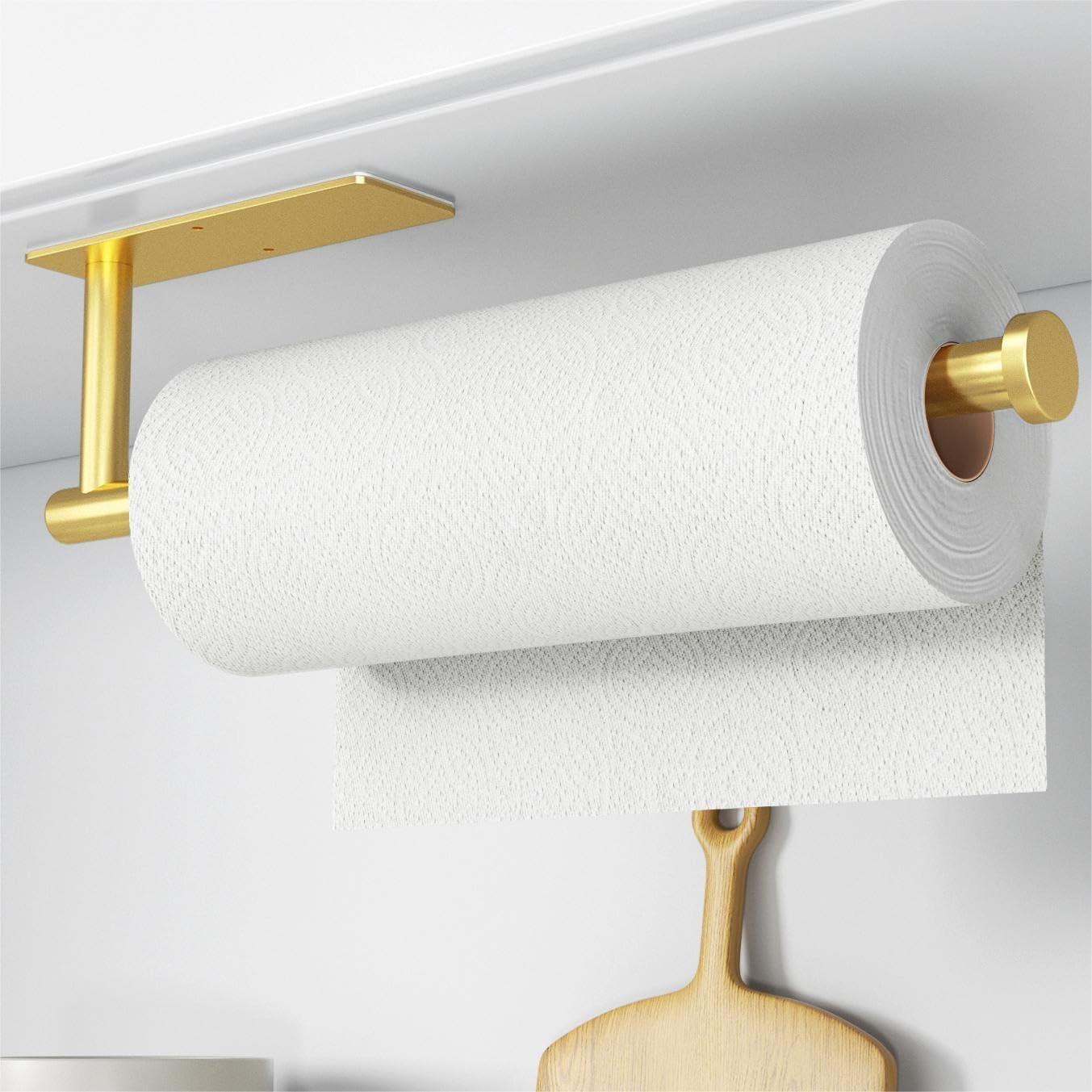 Paper Towel Holder - Self-Adhesive or Drilling, Brushed Nickel, Wall ...