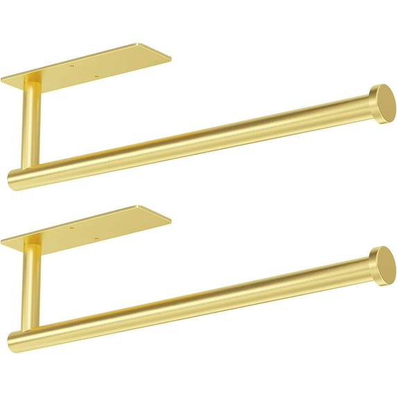 Paper Towel Holder - Self-Adhesive or Drilling, Gold Wall Mounted Rack ...