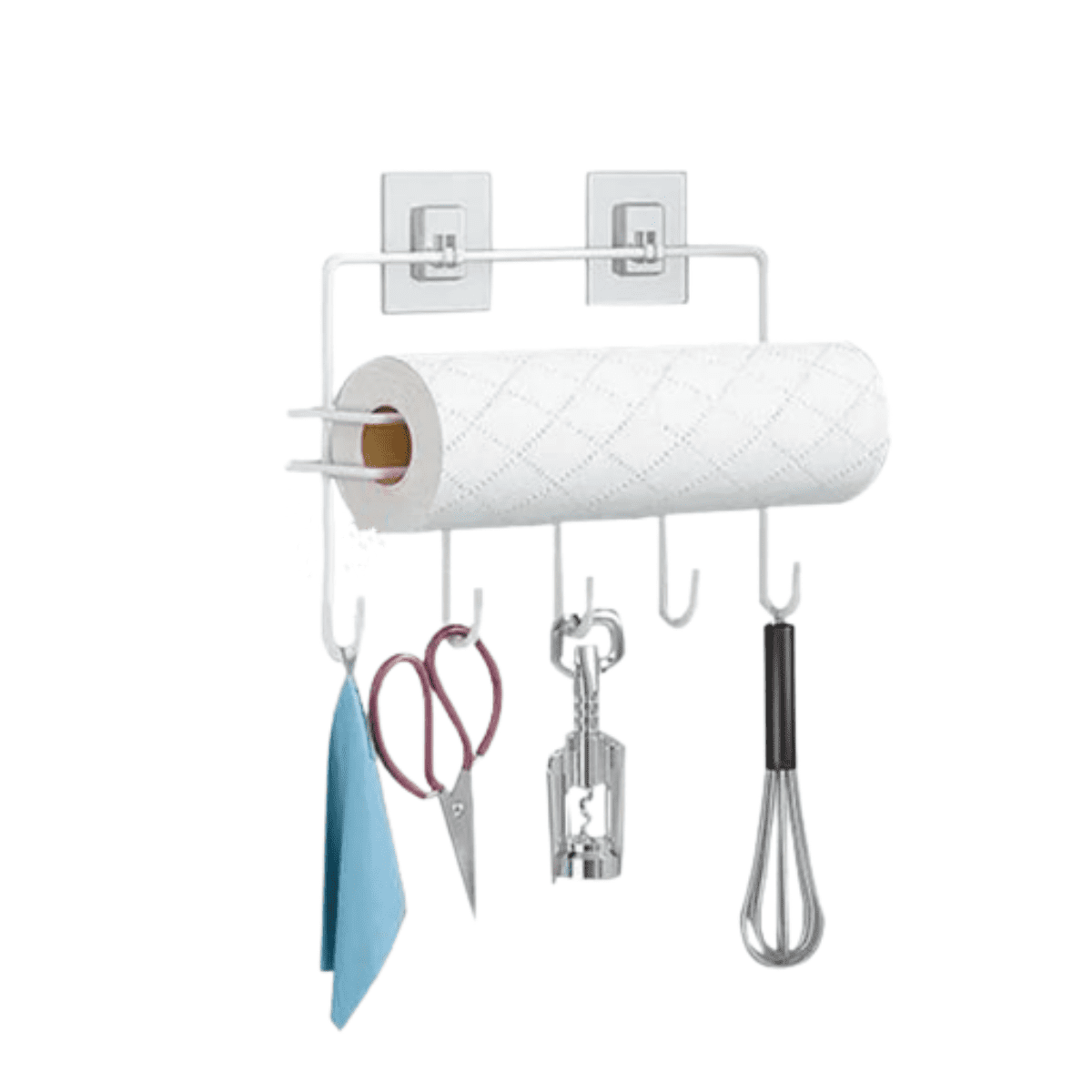 Paper Towel Holder with Shelf, 2-in-1 Fridge Shelf with Hooks, Fridge ...