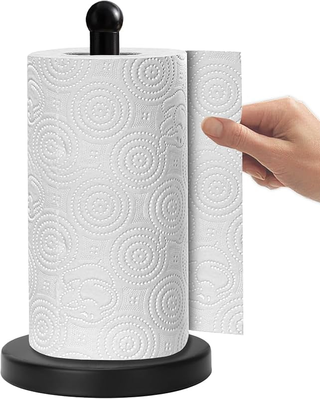 Paper Towel Holder Stand with Sturdy Base Fits Standard and Jumbo Sized ...
