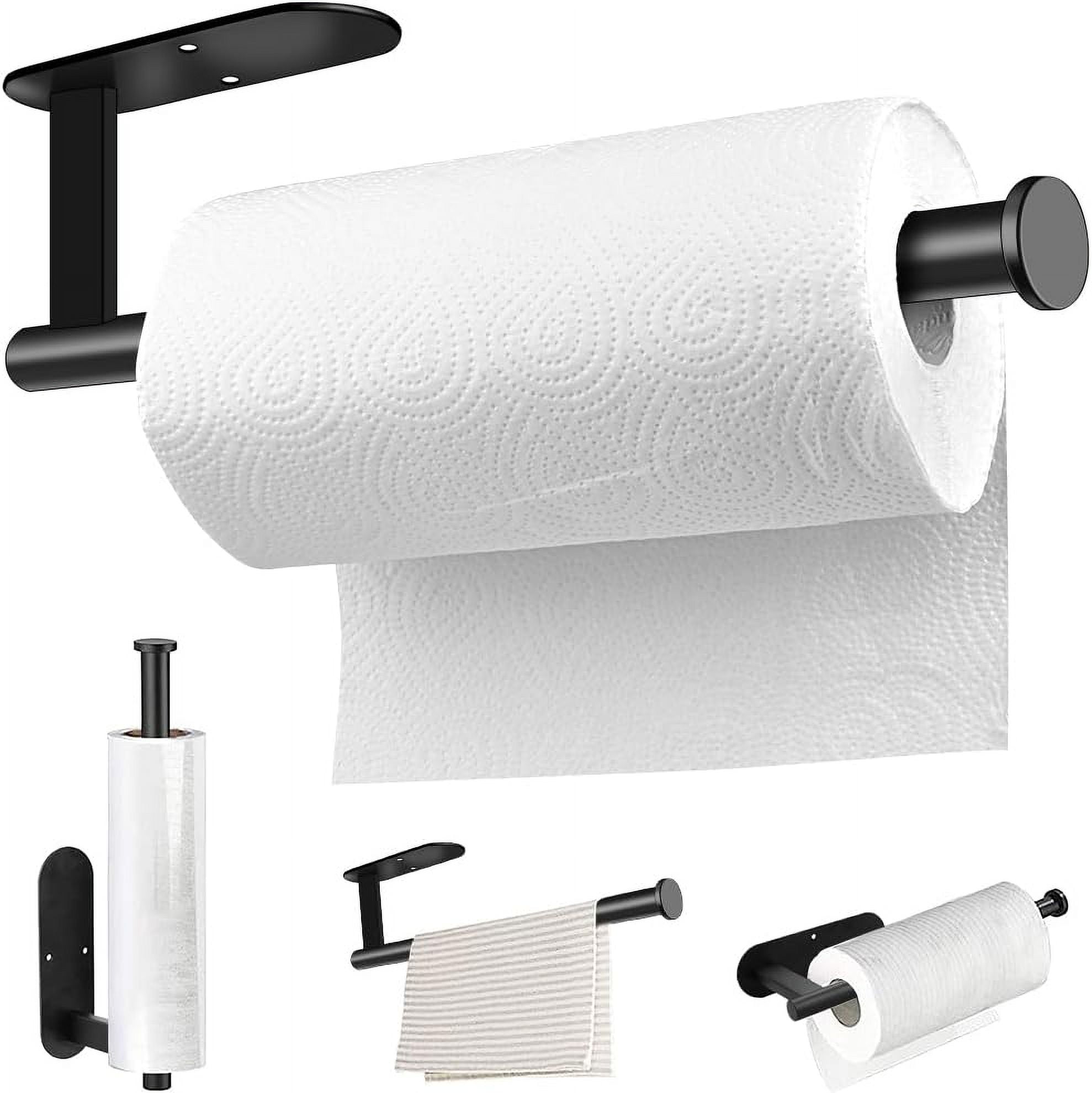 Paper Towel Holder Wall Mount, Self Adhesive Or Drilling Under Cabinet ...