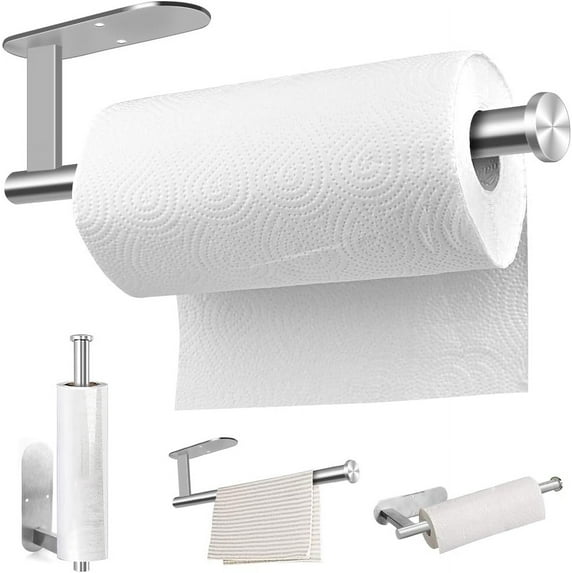 Paper Towel Holder Wall Mount, Self Adhesive Or Drilling Paper Towel ...