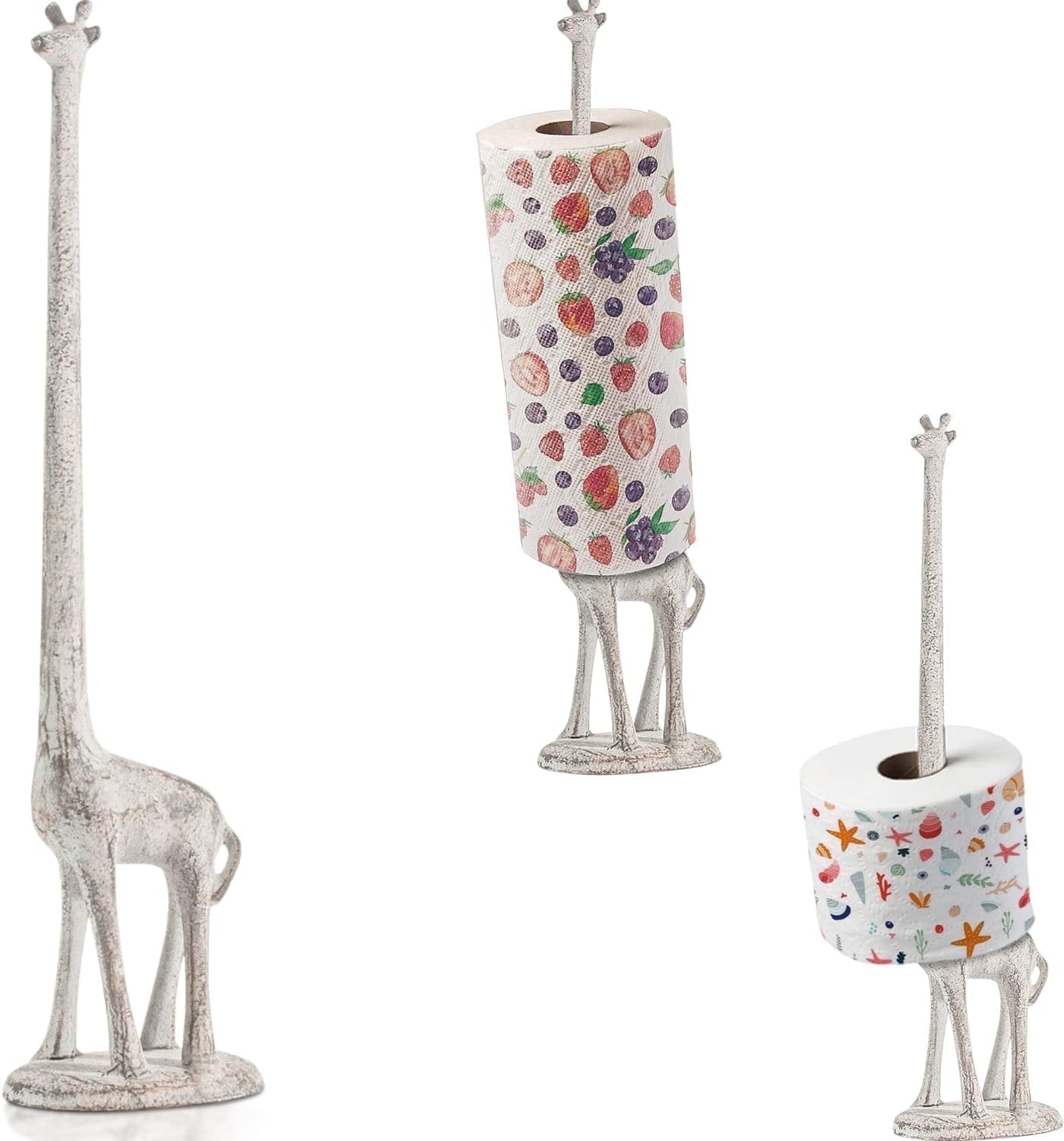 Comfify Cast Iron Giraffe Paper Towel Holder, Freestanding Countertop ...