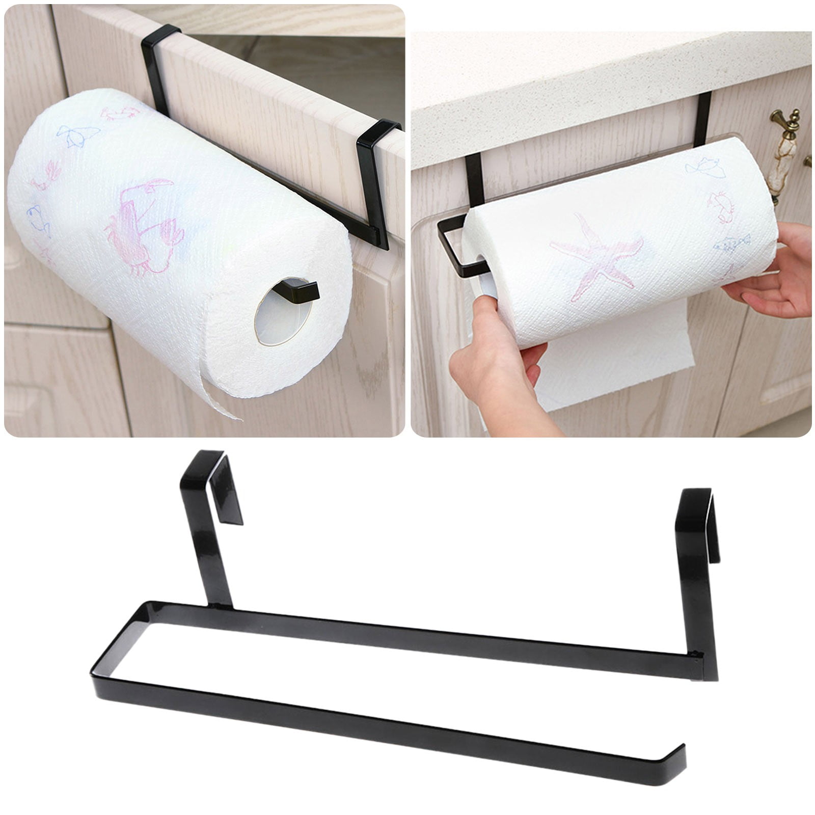 Paper Towel Rack Kitchen Storage Rack Plastic Wrap Hanging Rack Roll ...