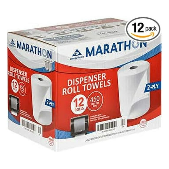 Paper Towels 12 Roll Dispenser Pack - 2-Ply Household Towels Strong ...