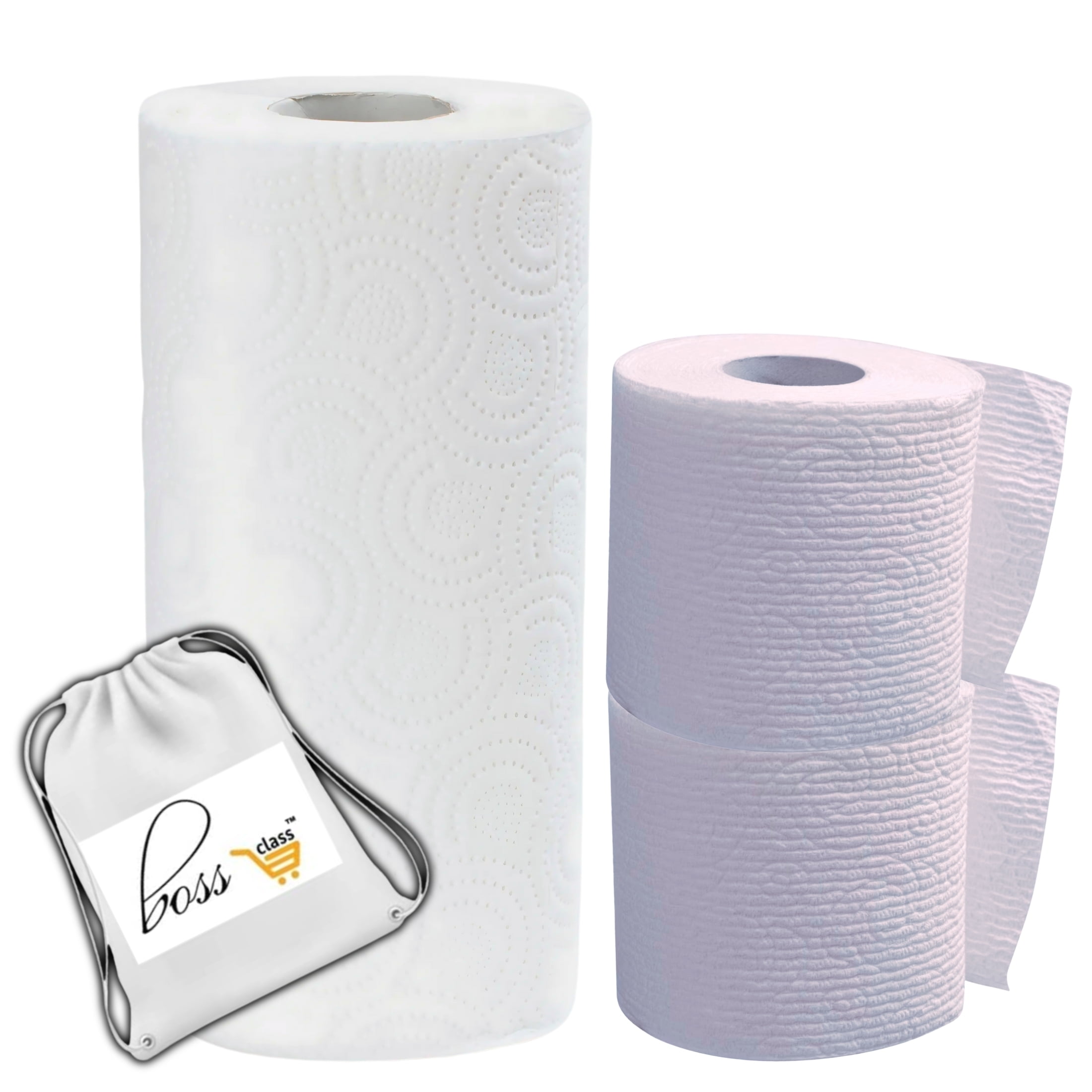 Paper Towels 2-Ply Big Roll with 100 Sheets + 2 Regular Rolls 1-Ply ...