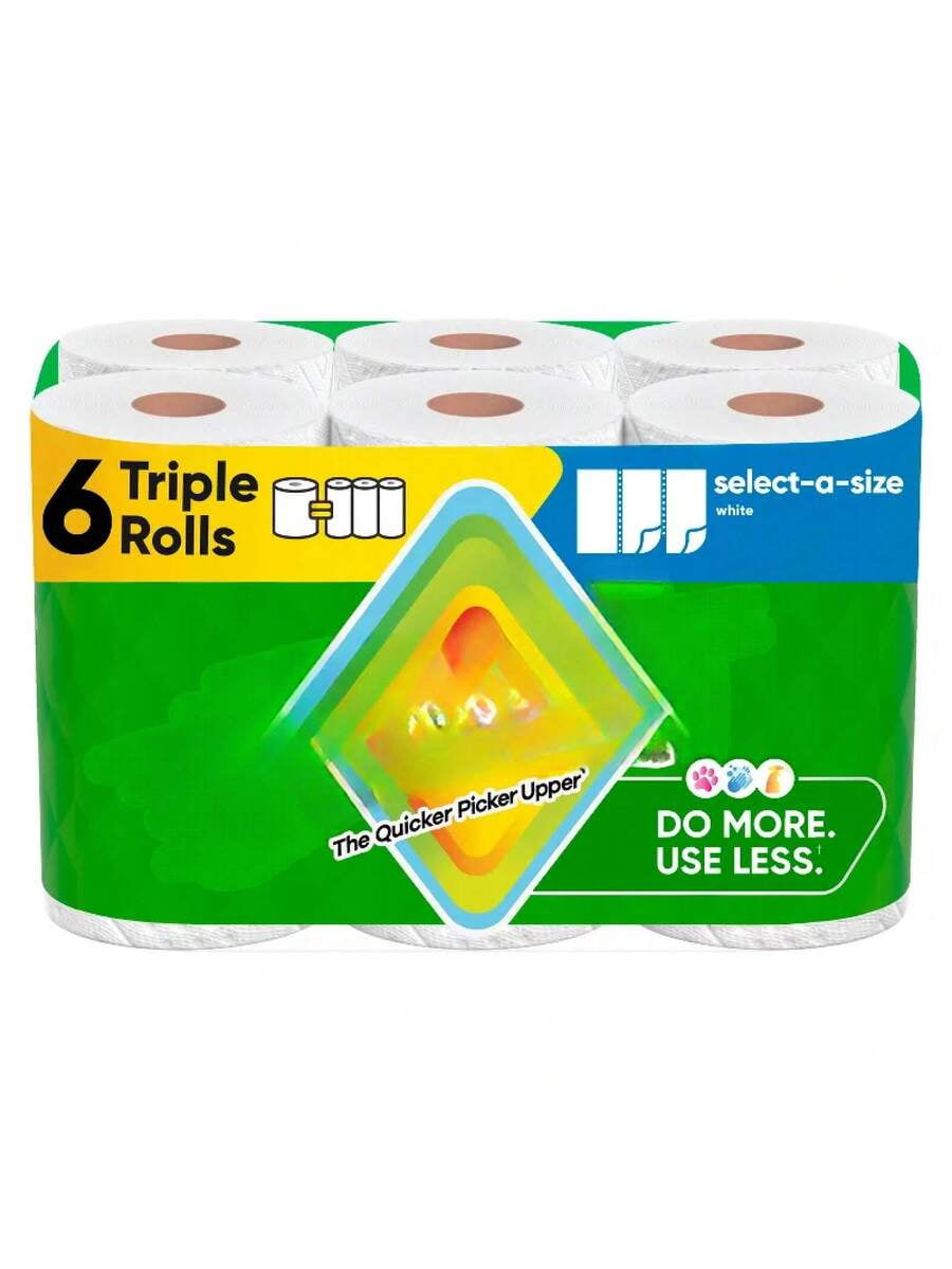 Paper Towels Bulk 12 Huge Rolls Select-A-Size Strong Absorbent Kitchen ...