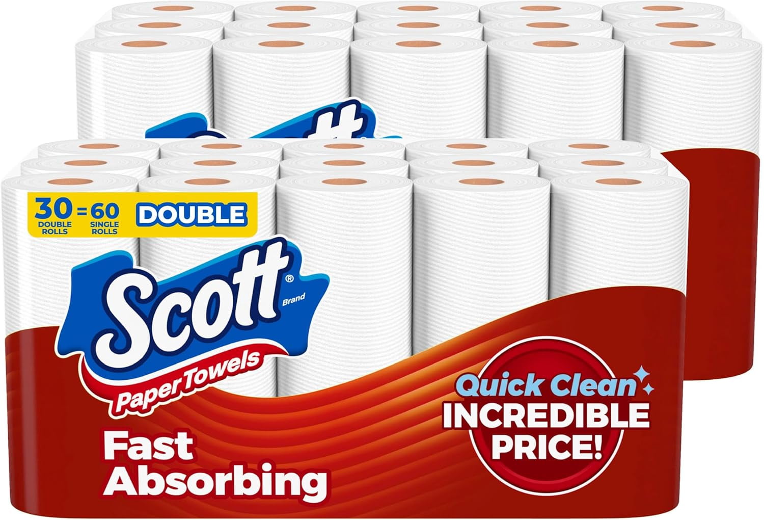 Paper Towels, Choose-A-Sheet, 30 Double Rolls = 60 Regular Rolls (108 ...