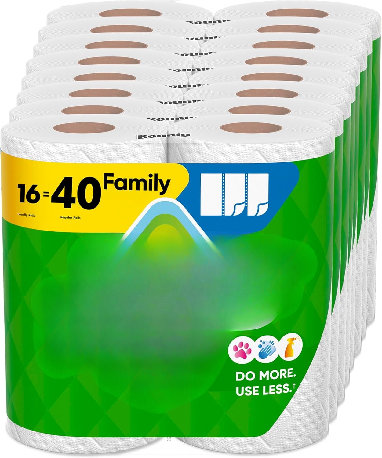 Paper Towels Quick Size, White, 16 Family Rolls = 40 Regular Rolls ...