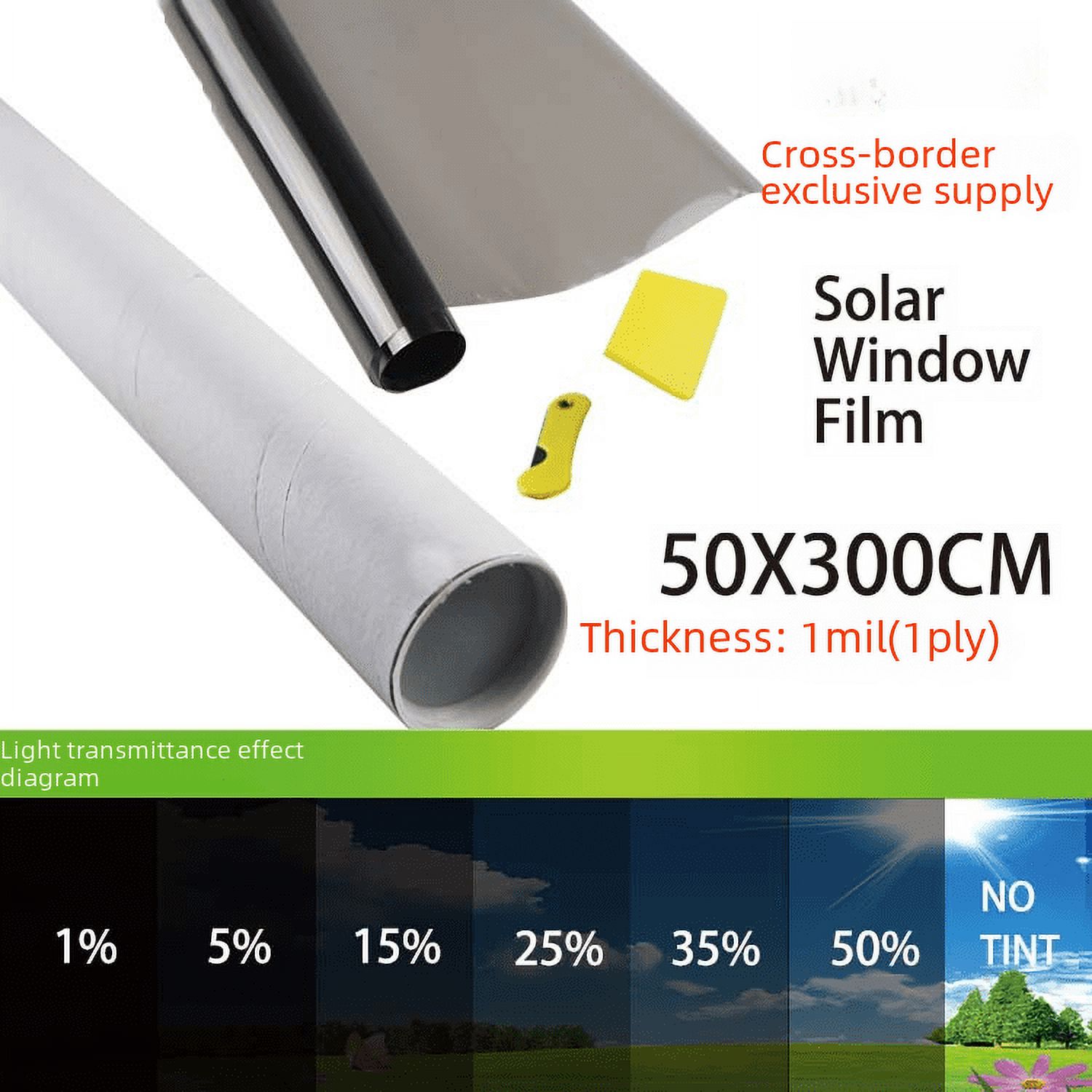 Paper Tube 50X300cm solar film car glass sun protection thermal ...