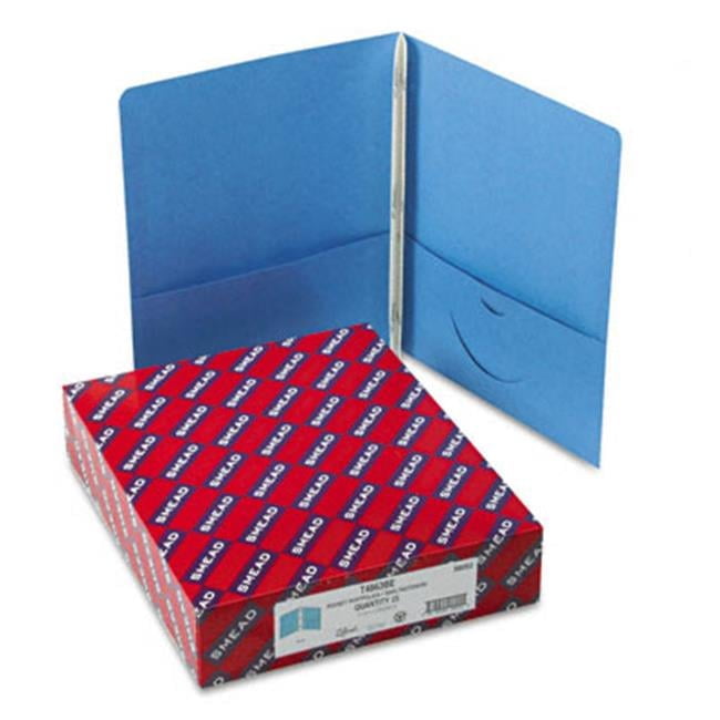 Paper Two-Pocket Portfolio Tang Clip Letter 1/2 Capacity Blue 25 per ...