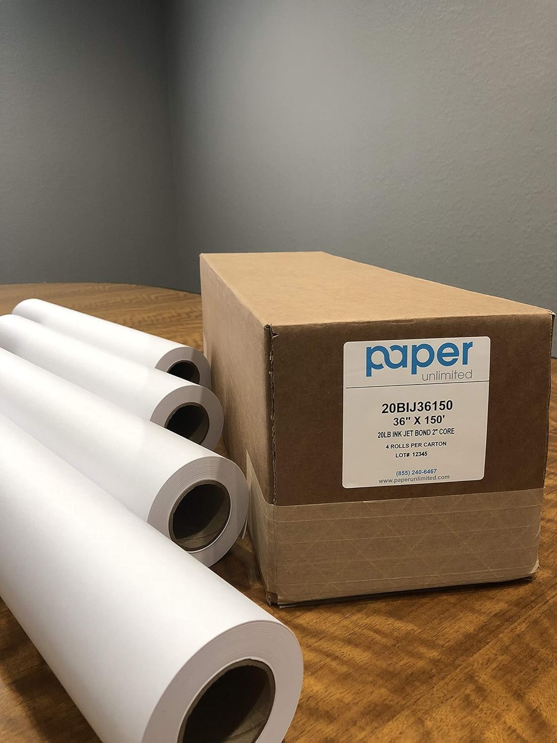 Paper Unlimited CAD Paper Rolls, 36" x 150', 92 Bright, 20 lb. Inkjet ...