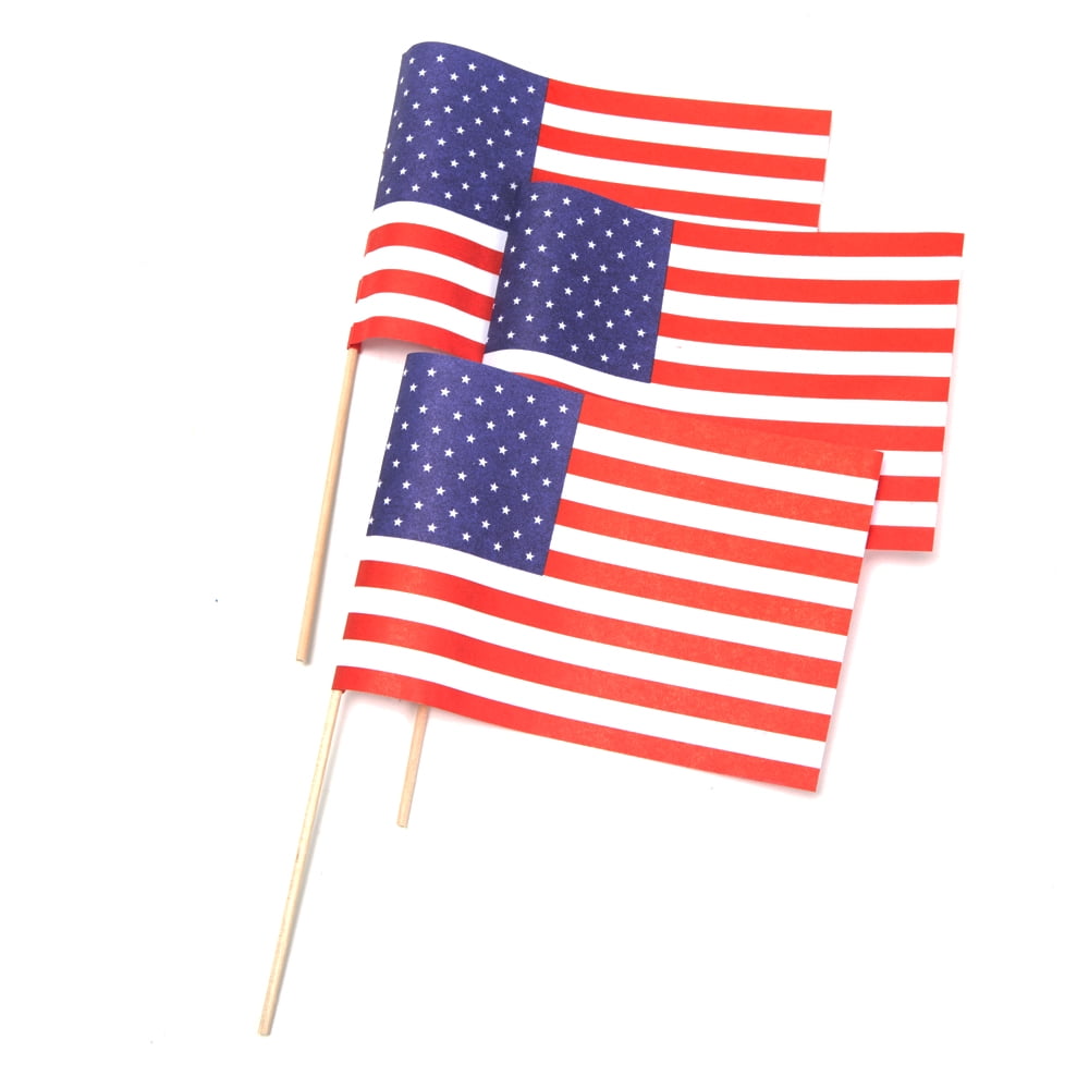 Paper Usa Flags On Sticks (4 1/2" X 3") - Party Decor - 144 Pieces ...