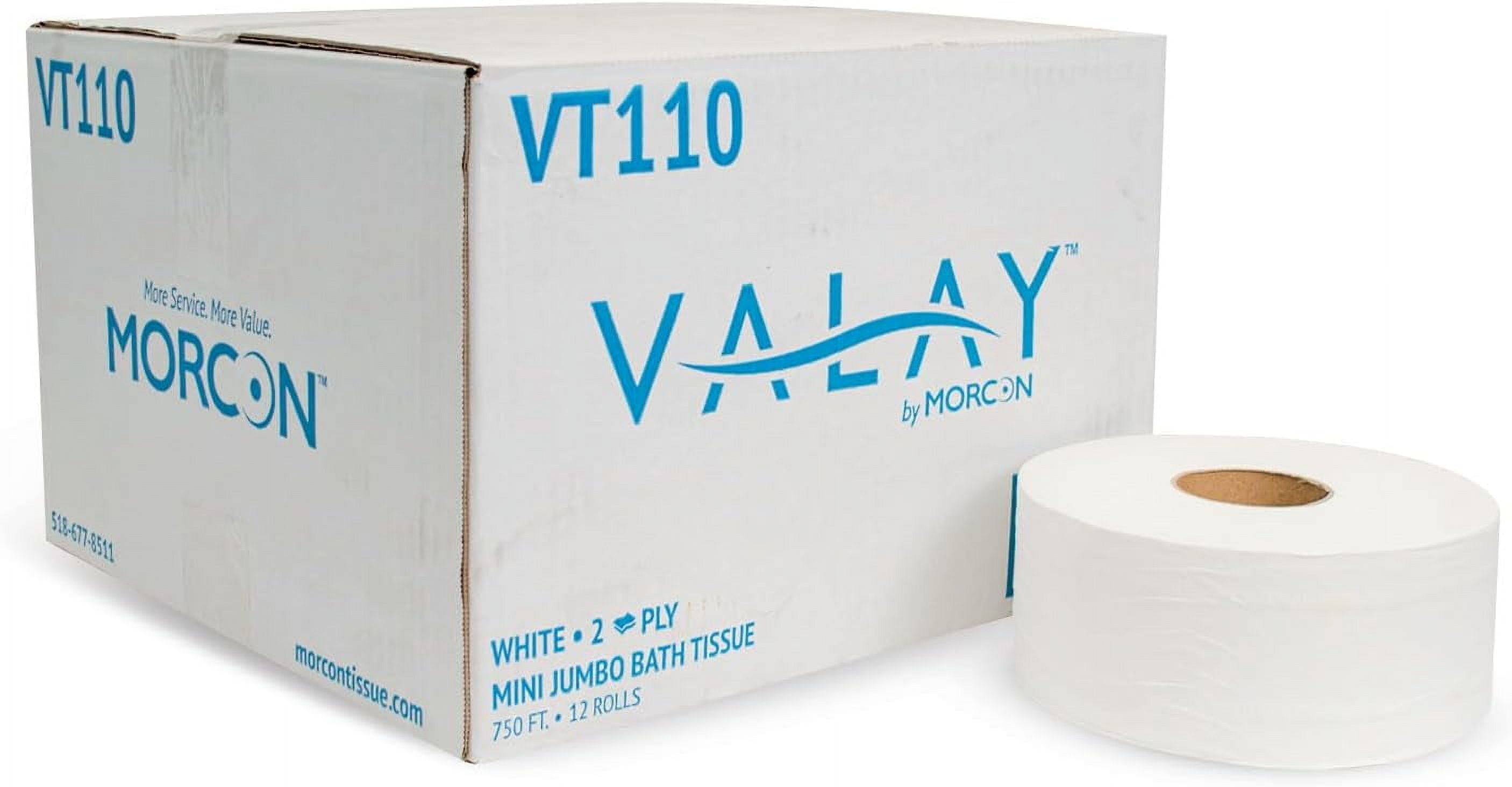 Paper VT110 Morsoft Jumbo Bath Tissue, Septic Safe, 2-Ply, White, 750 ...