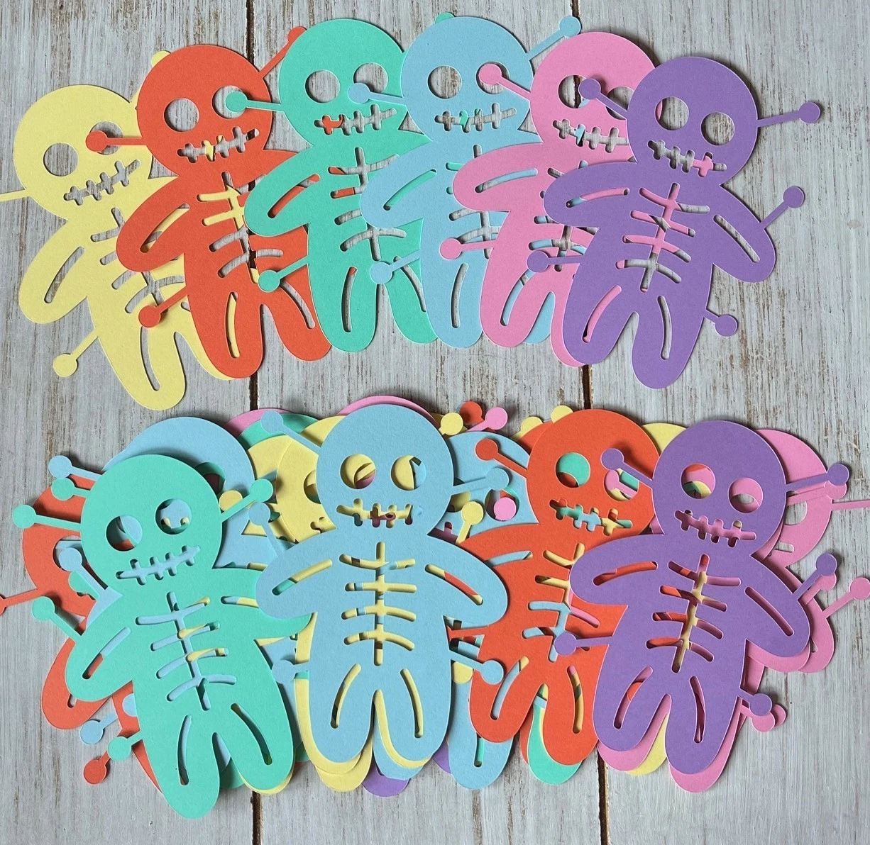 Paper Voodoo Doll Cutouts Creepy Scary Table Decorations Halloween ...