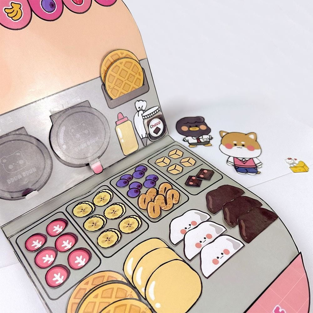 Paper Waffle Quiet Book Colorful Bread Cartoon Busy Book Fried Chicken ...